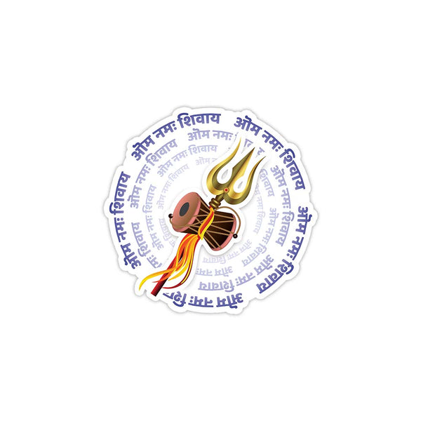 Om namah shivay round sticker – Fantastick
