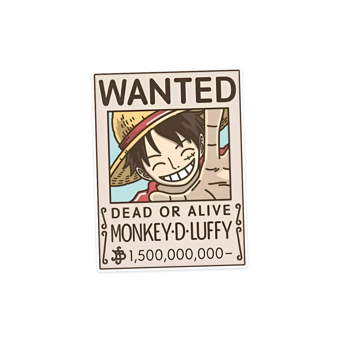 Luffy wanted anime Sticker – Fantastick
