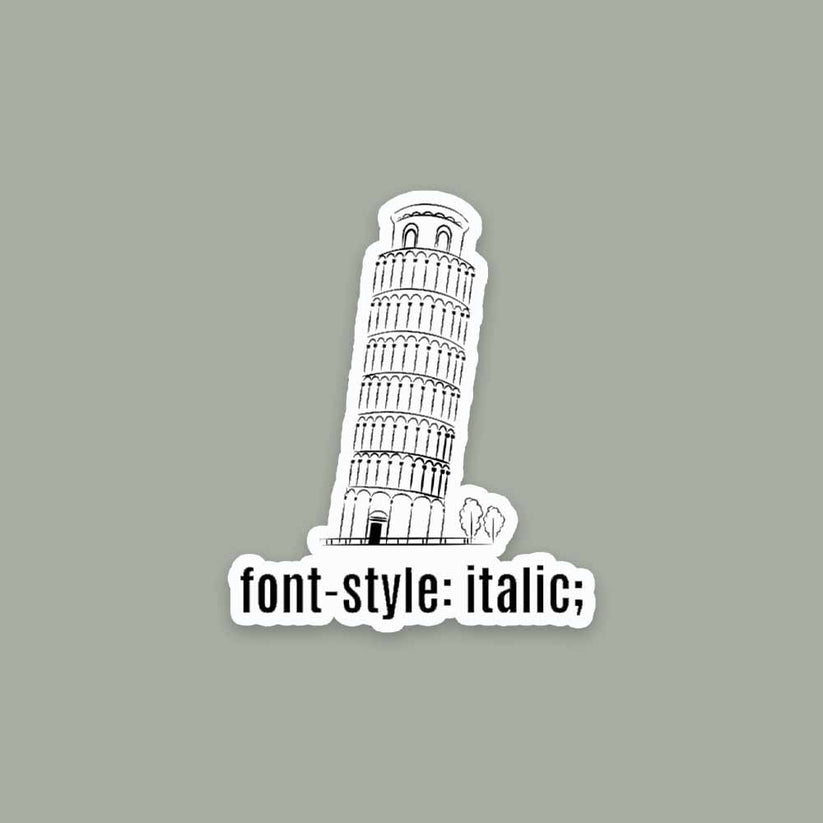Italic Font sticker – Fantastick